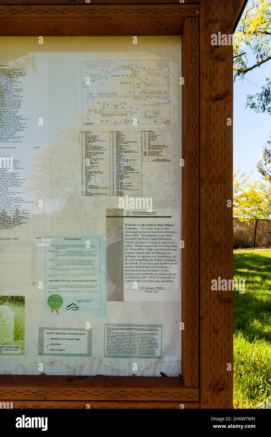 An outdoor bulletin board in the Peter Saar Cemetery in the Panther ...
