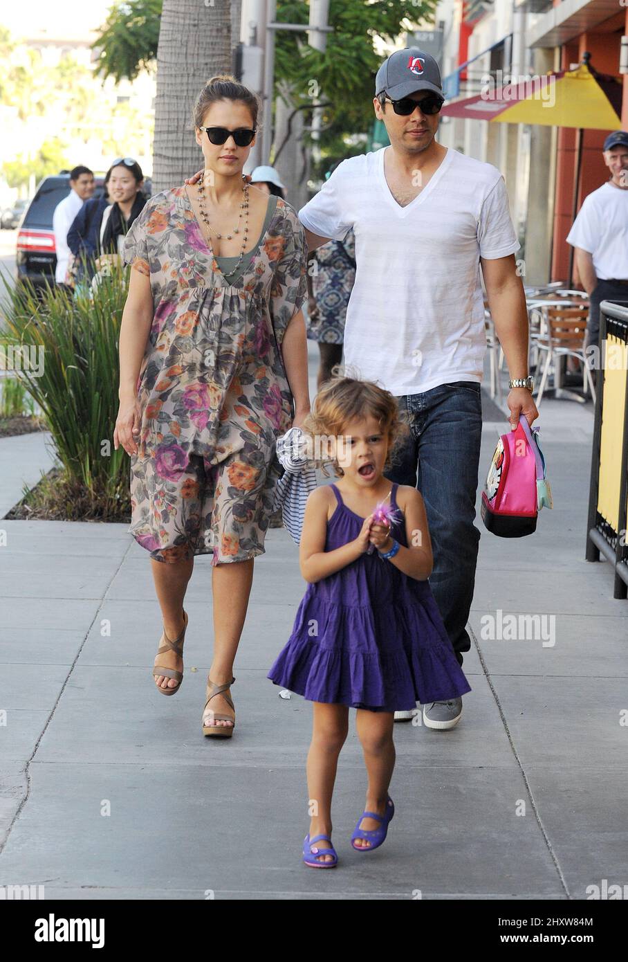 Jessica Alba, Cash Warren and daughter Honor Marie Warren are seen out ...