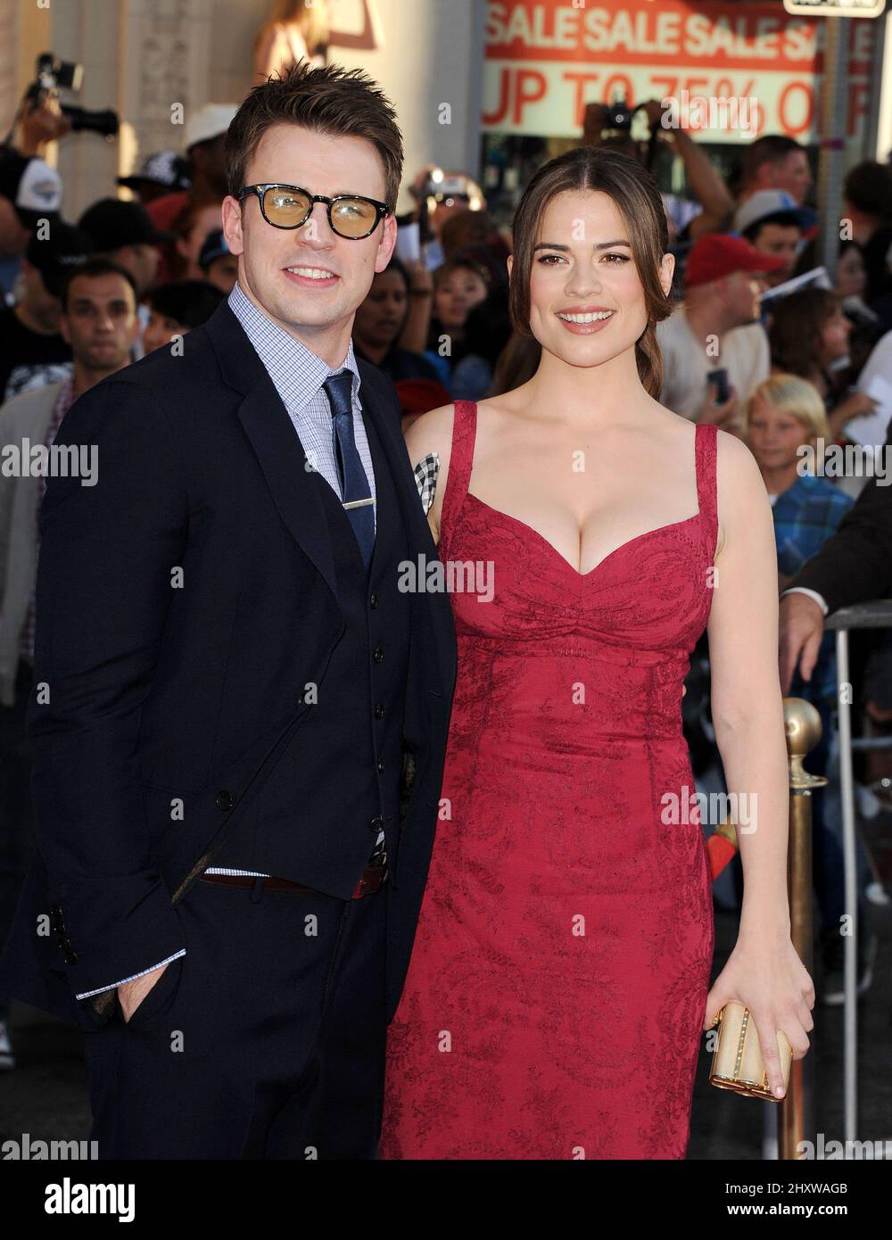 Chris Evans and Hayley Atwell at the "Captain America - The First ...