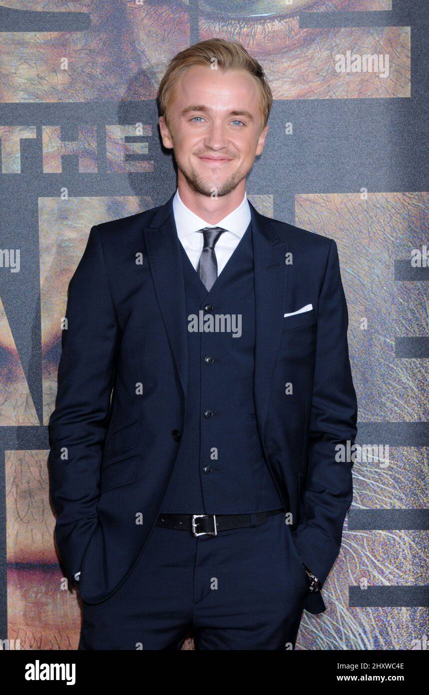 Tom Felton arrives at the Los Angeles Premiere of "Rise Of The Planet ...