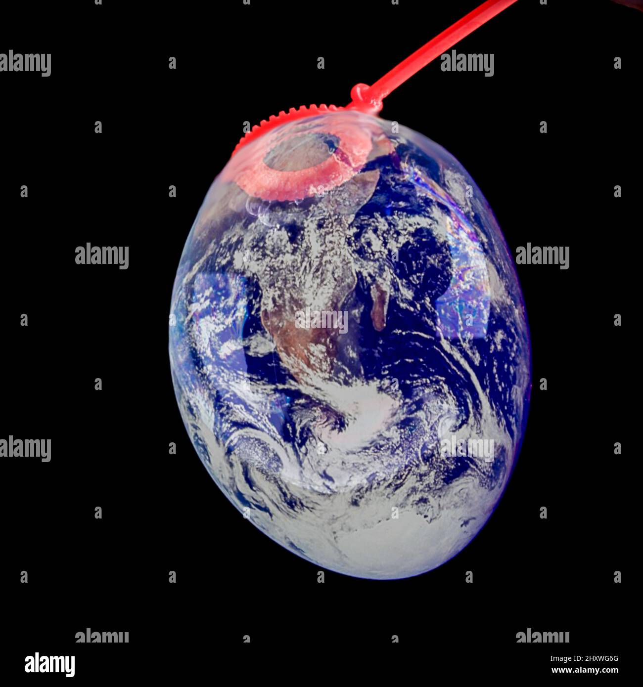 Fragile Earth in a bubble. (Elements of this image furnished by NASA in ...