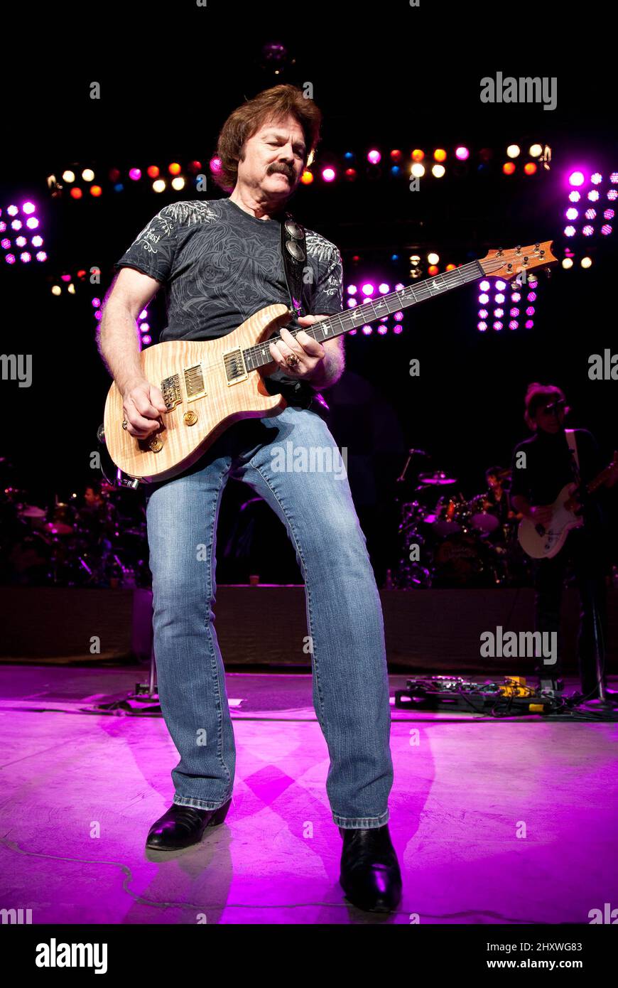 Tom Johnston from the Doobie Brothers performing live during the Doobie ...