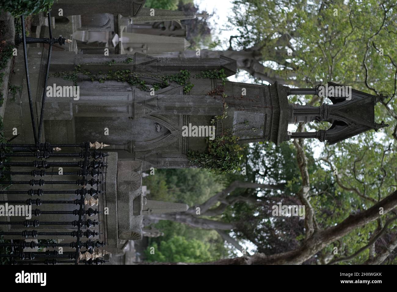 Vertical shot of a cemetery monument in a the graveyard in Dublin ...