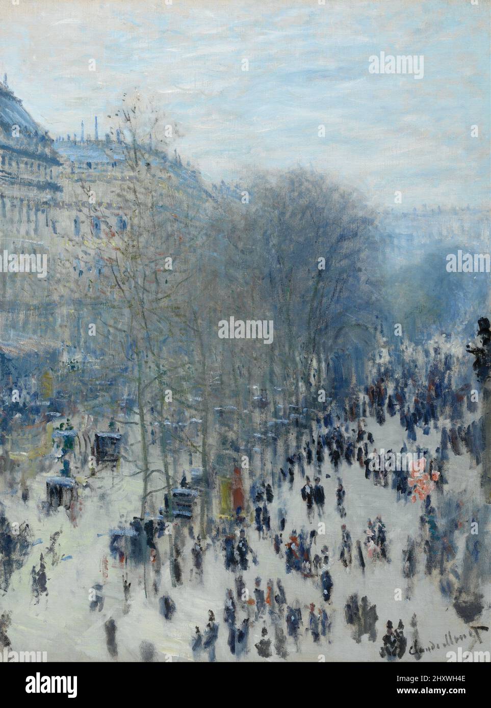 Boulevard des Capucines is an oil on canvas street scene painting by ...