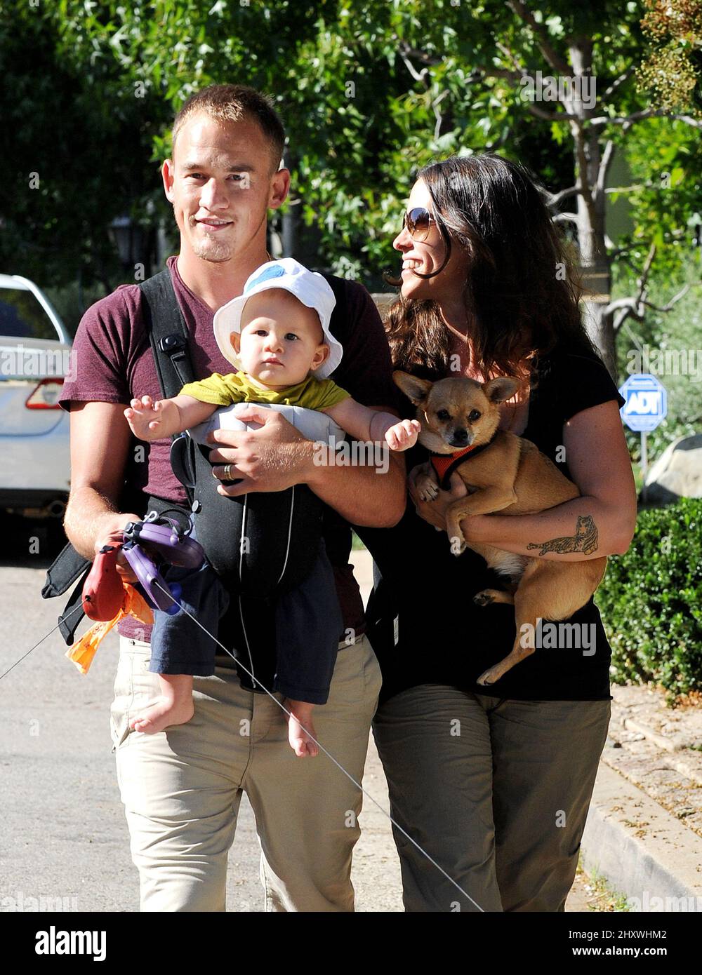 Alanis Morissette, husband Mario Treadway and son Ever are seen out and ...