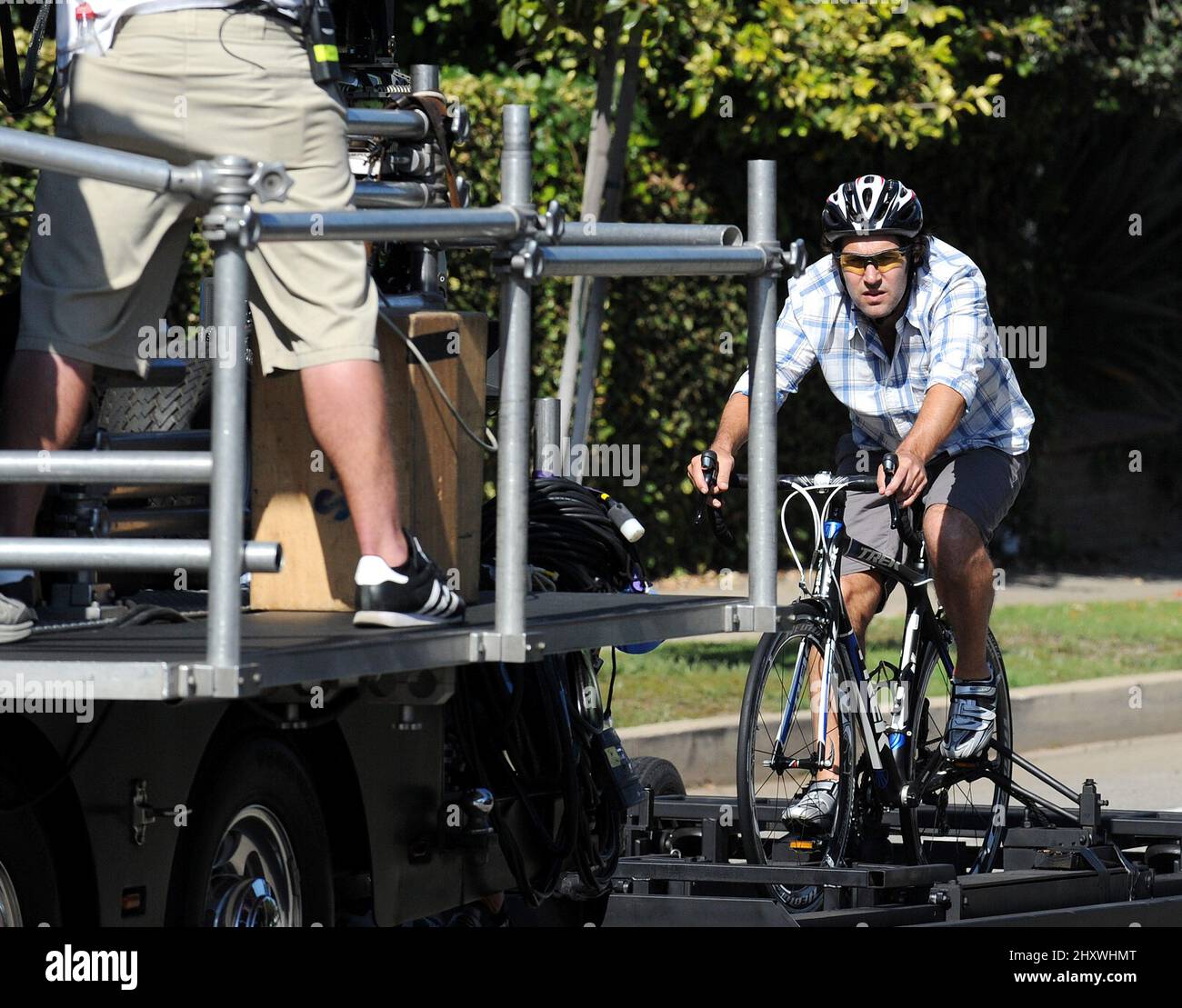 Paul Rudd films a Bike Scene for "This Is Forty", California Stock ...