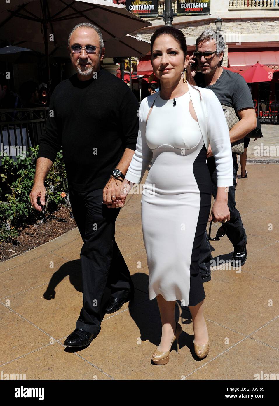 Emilio Estefan and wife Gloria Estefan is seen visiting the Grove ...