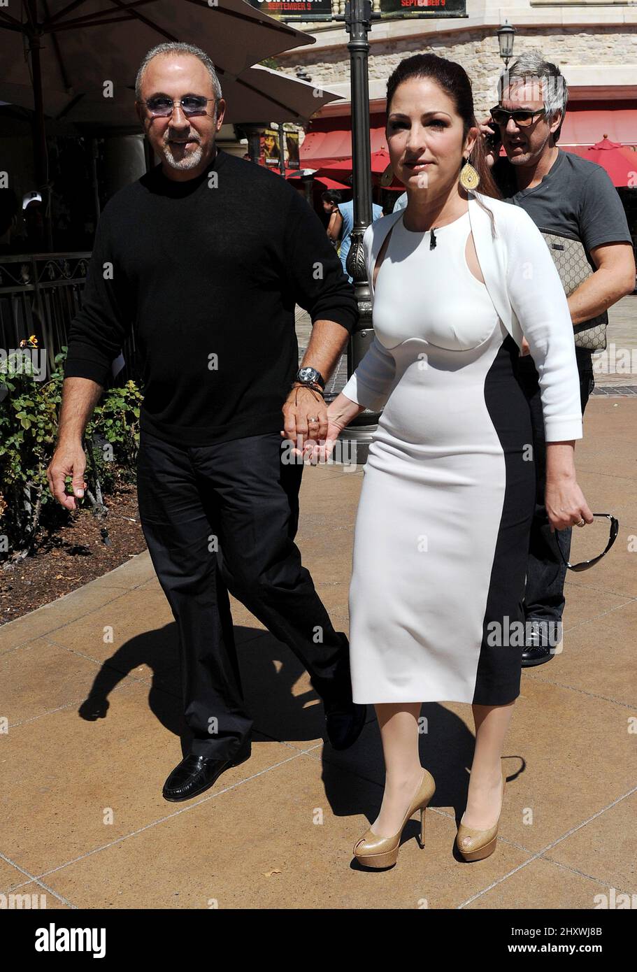 Emilio Estefan and wife Gloria Estefan is seen visiting the Grove ...