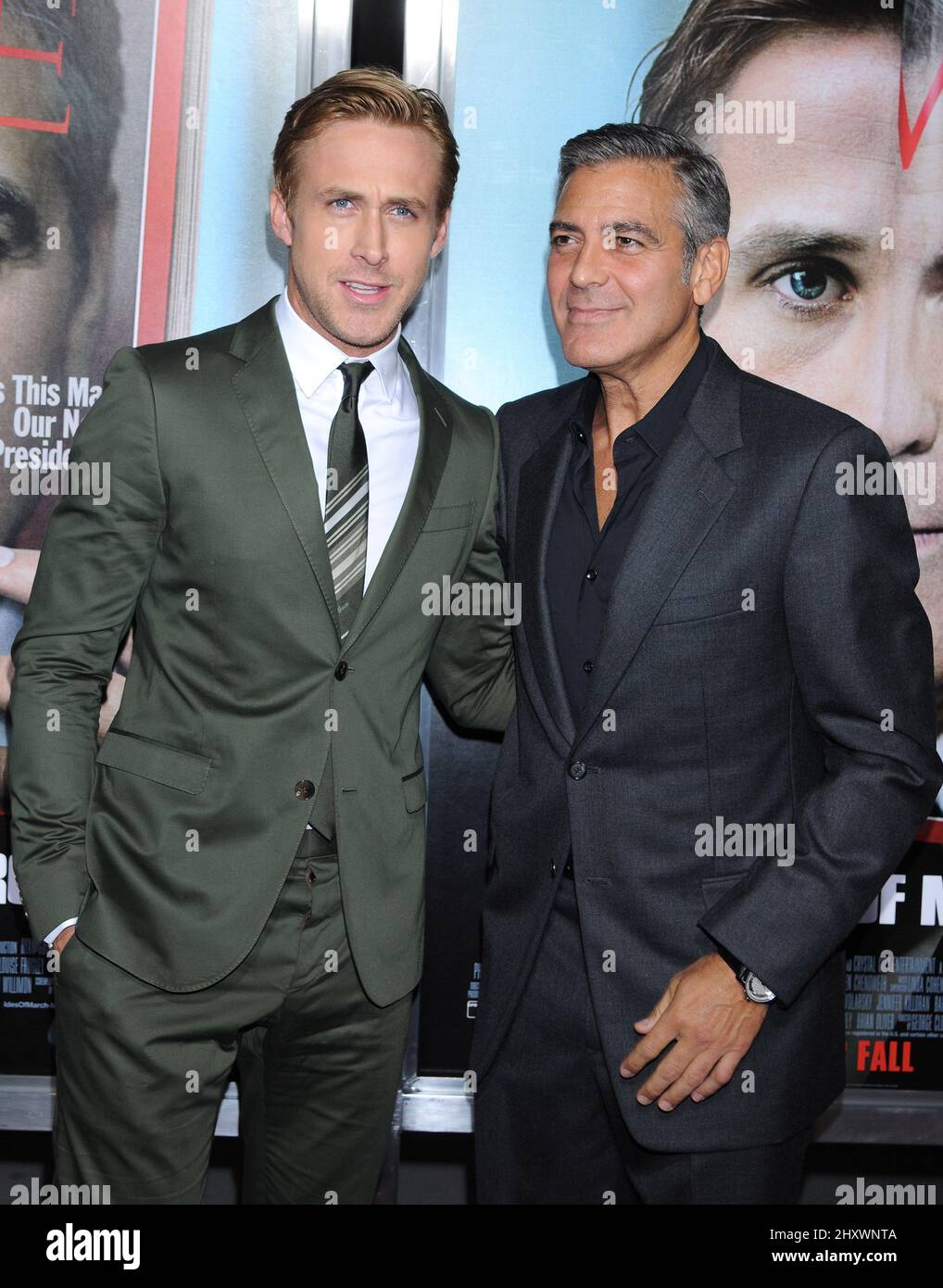Ryan Gosling and George Clooney during "The Ides of March" Los Angeles ...