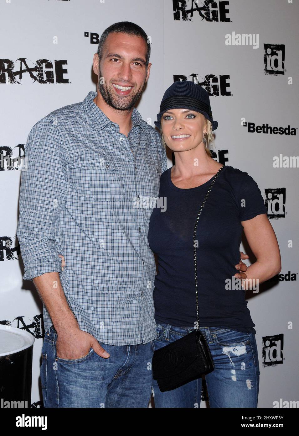 Jaime Pressly And Hamzi Hijazi Attends The Rage Video Game Launch