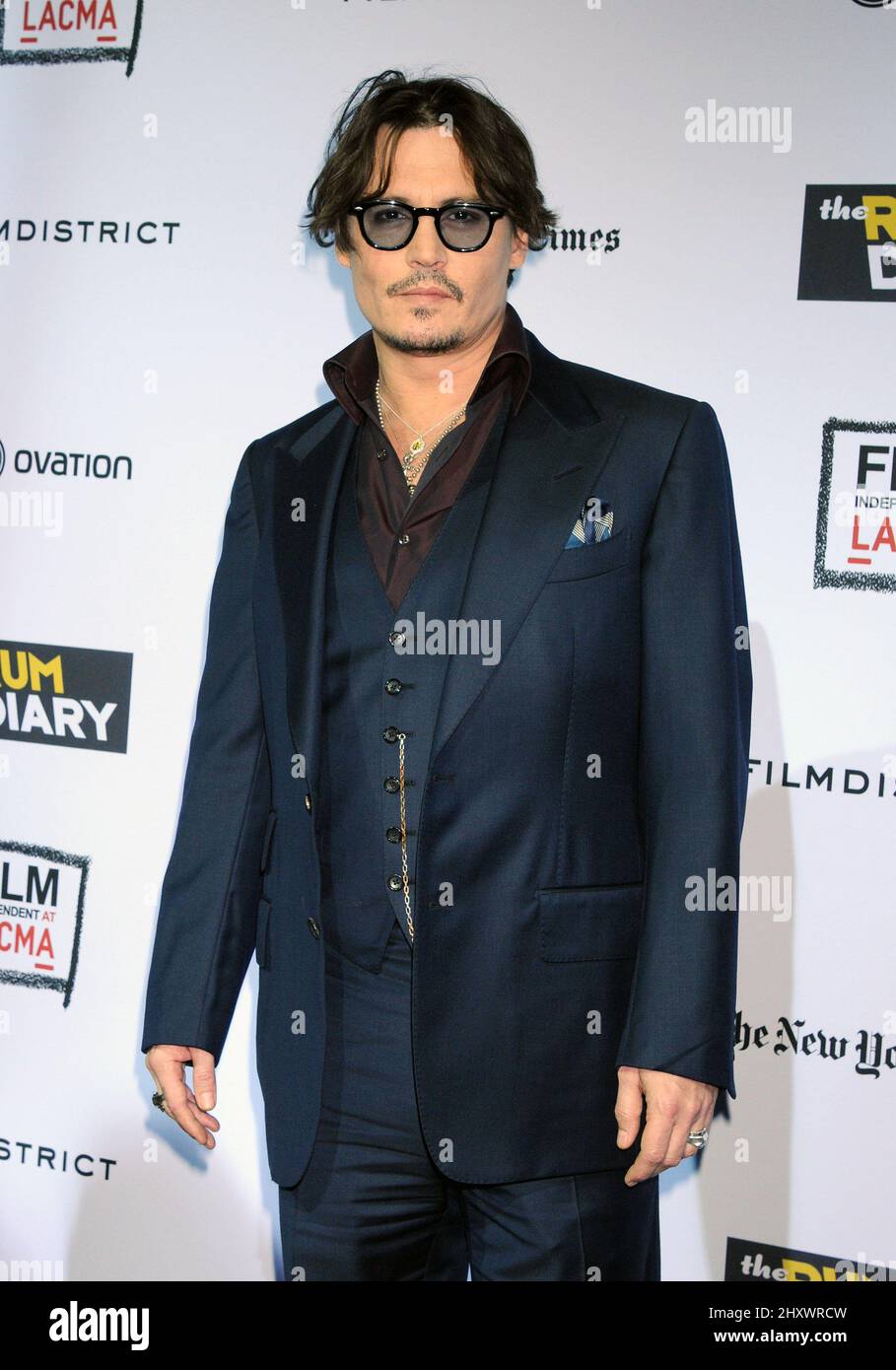 Johnny Depp at "The Rum Diary" premiere held at the Los Angeles County ...