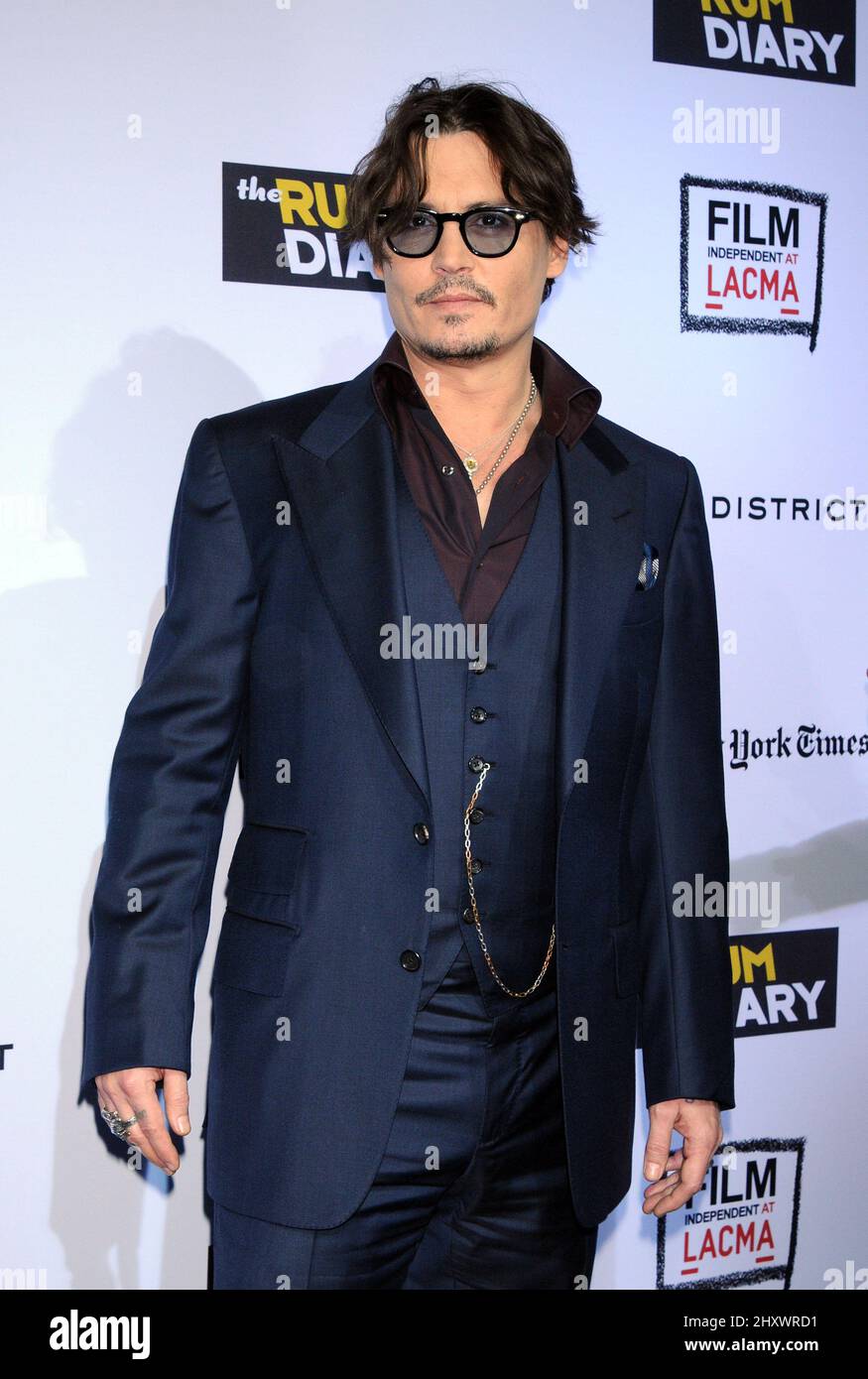 Johnny Depp at "The Rum Diary" premiere held at the Los Angeles County ...
