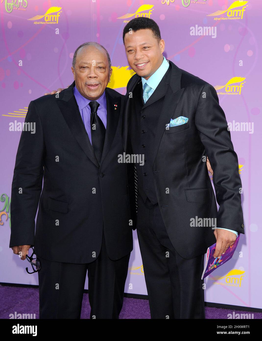 Quincy Jones and Terrence Howard attending the 2011 Alfred Mann ...