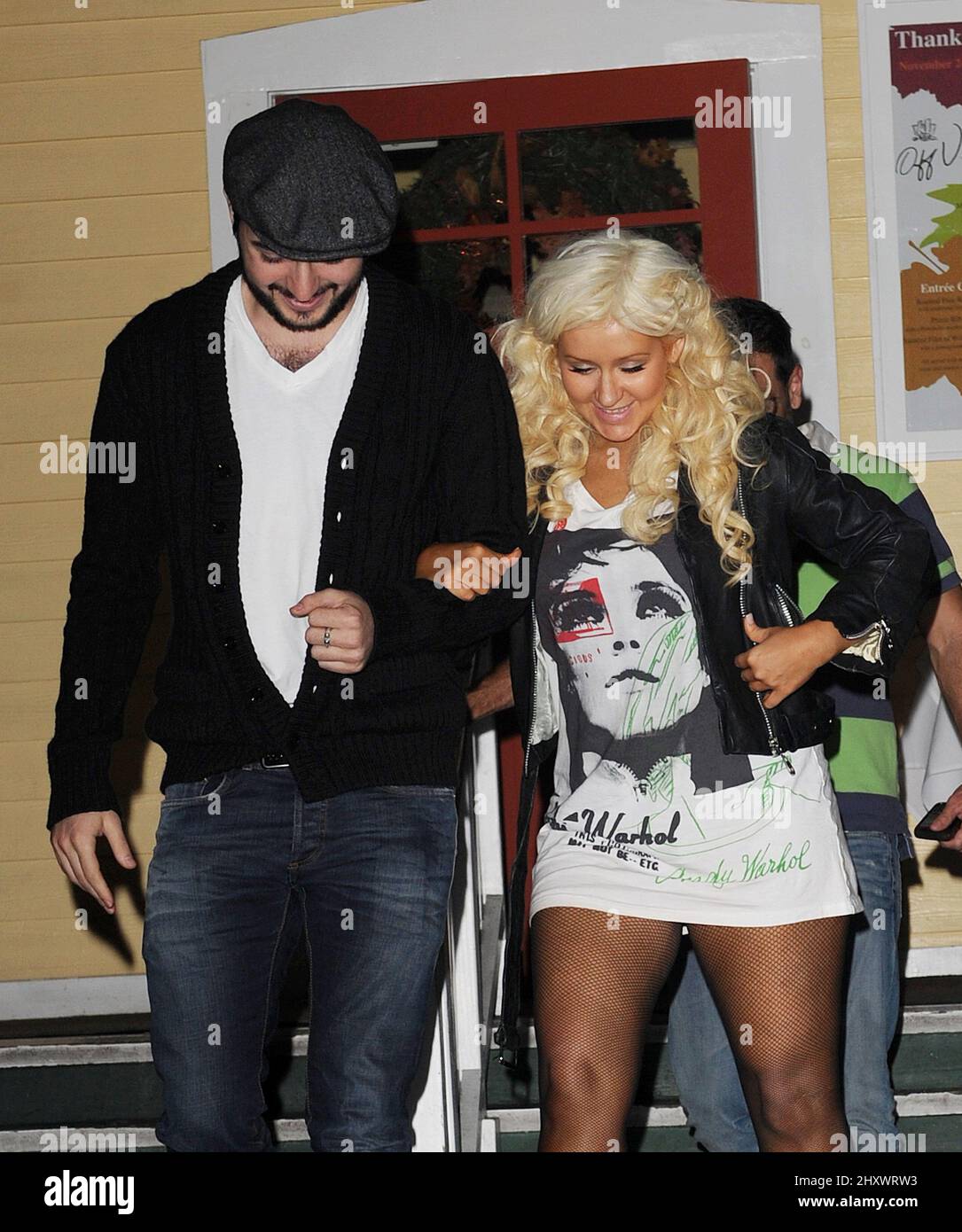Christina Aguilera and boyfriend Matt Rutler are seen leaving Off Vine ...