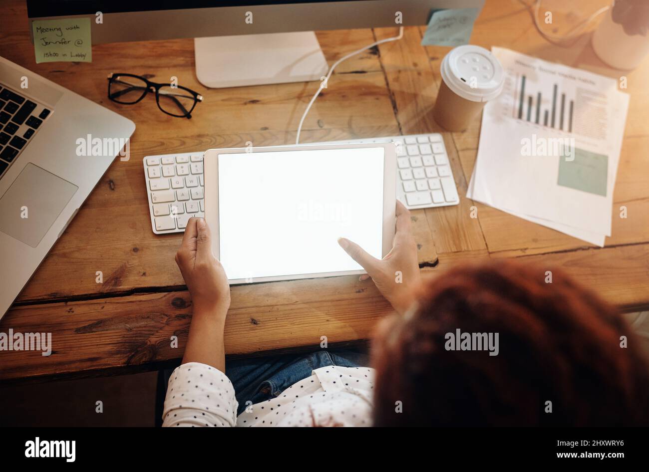 All she needs within easy reach. High angle shot of an unrecognisable ...