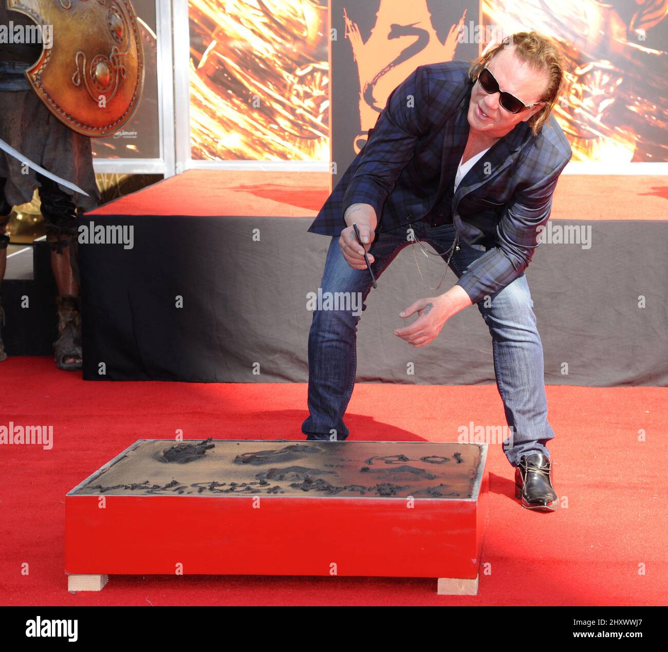 Mickey Rourke at Hand and Footprint Ceremony at Grauman's Chinese ...