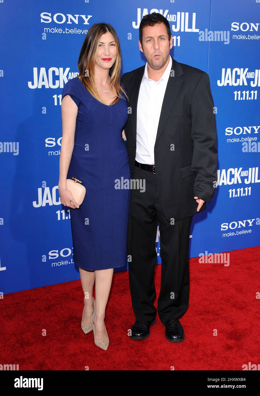 Jackie Sandler and Adam Sandler arriving at the "Jack and Jill" World ...