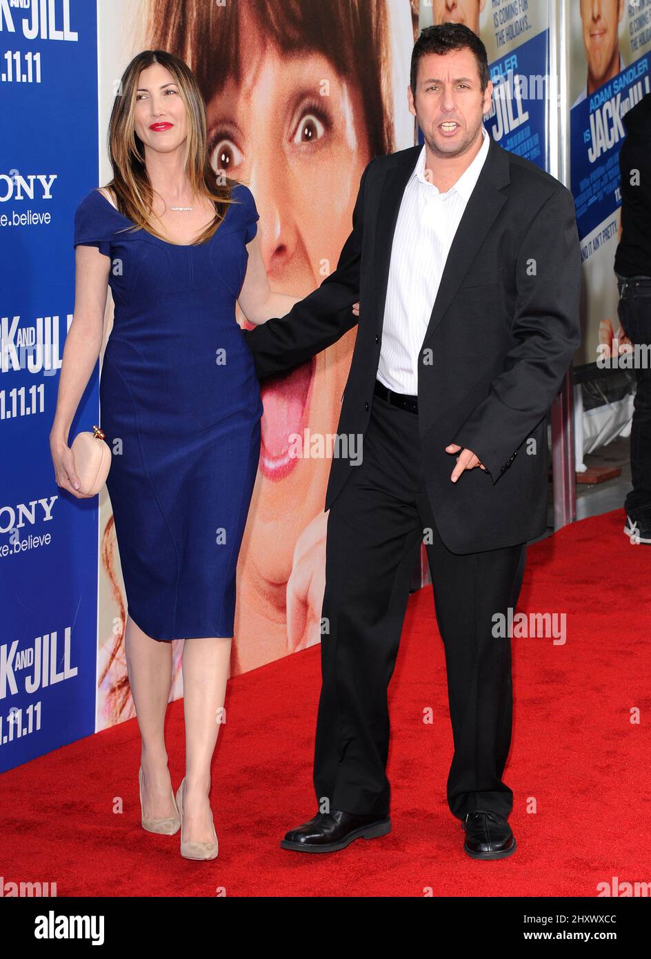 Jackie Sandler and Adam Sandler arriving at the "Jack and Jill" World ...