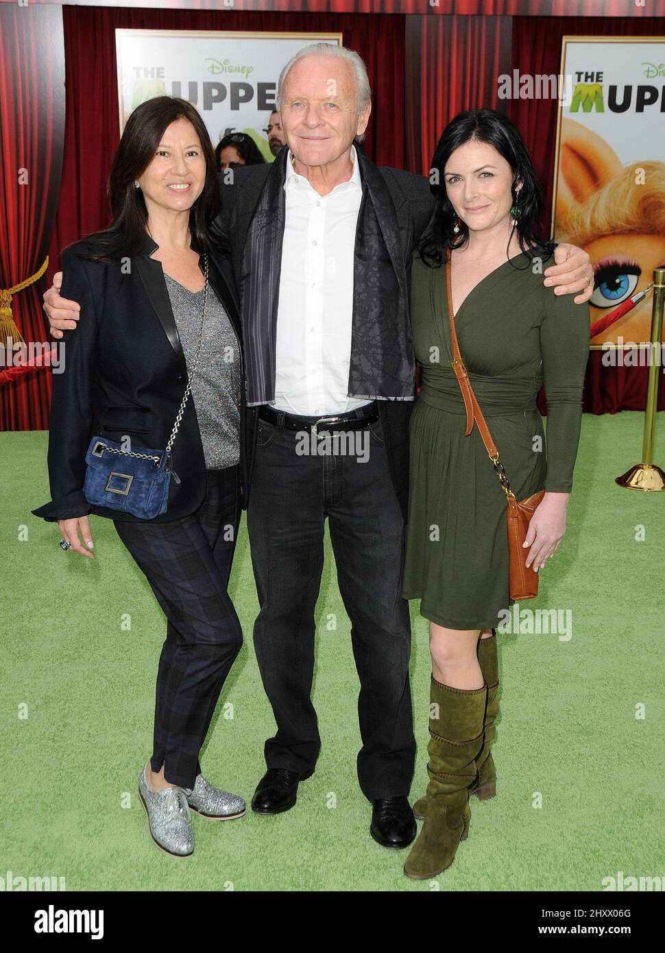 Anthony Hopkins and Stella Arroyave attending "The Muppets" premiere ...