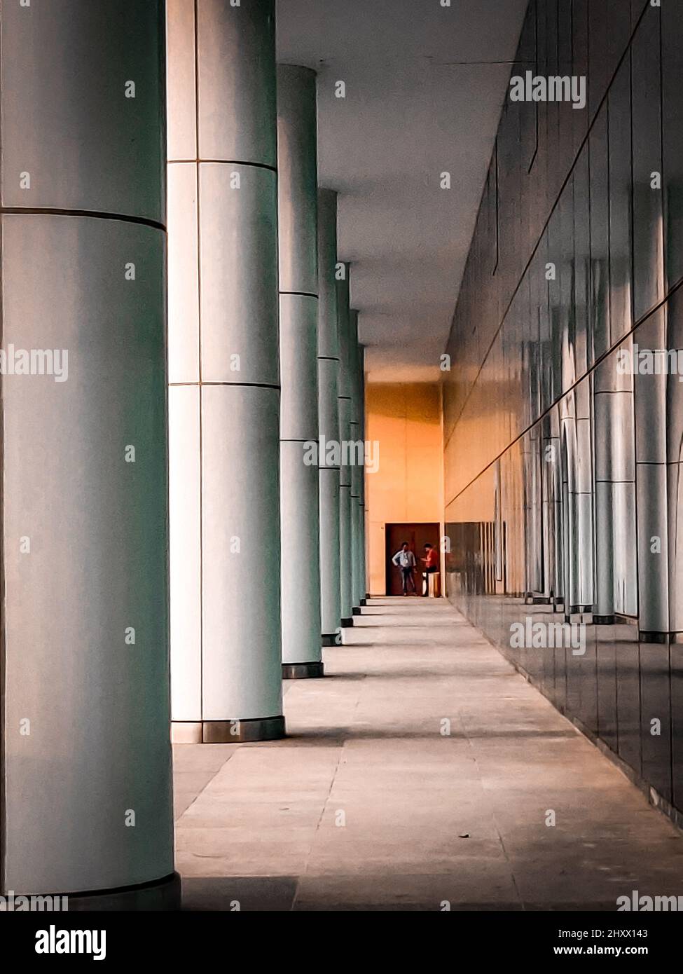 Vertical shot of the exterior of a modern building with columns Stock ...