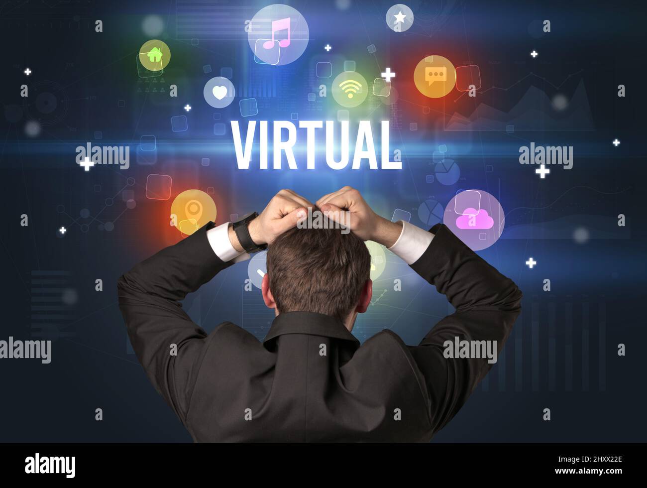 Rear view of a businessman Stock Photo - Alamy