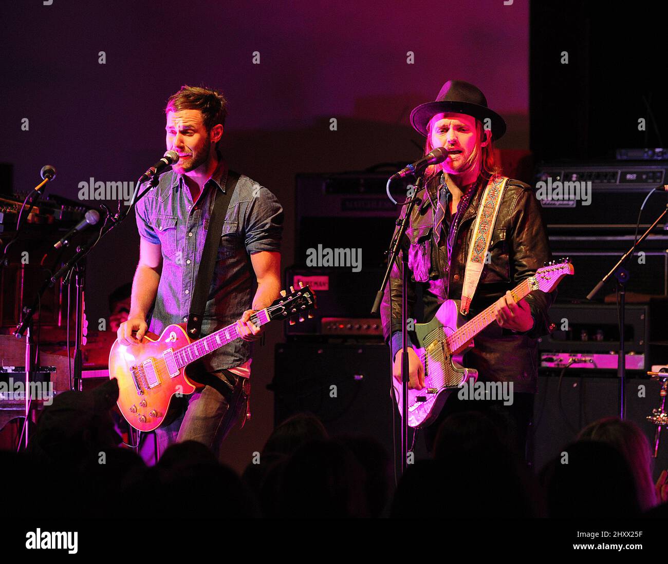 Chad Wolf, Rickard Goransson, Carolina Liar of Carolina Liar in concert ...