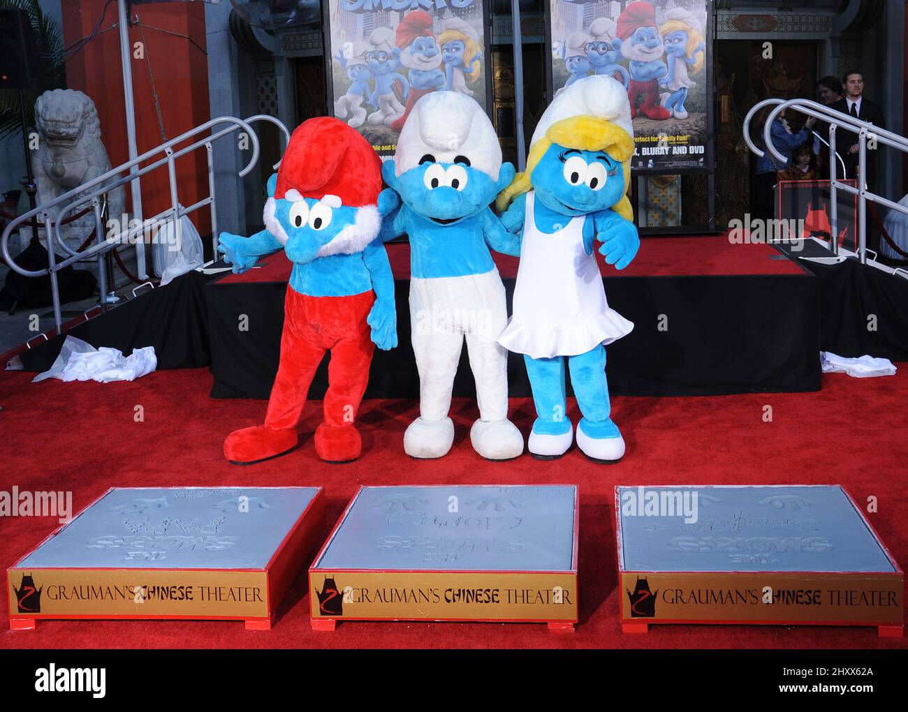 The Smurfs attending The Smurfs Hand and Footprint Ceremony at Grauman ...