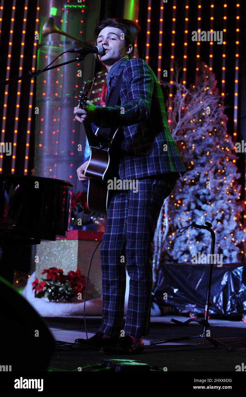 Drake Bell performing during Salvation Army's "Rock the Red Kettle ...