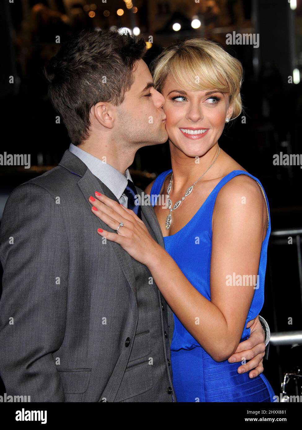 Jeremy Jordan And Ashley Spencer Attending The Joyful Noise World Premiere Held At The Grauman