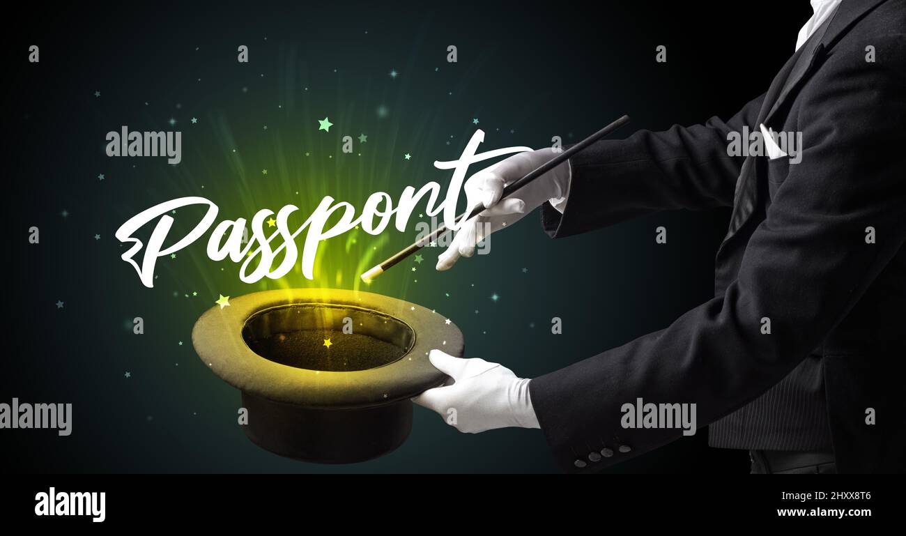 Old Magician is showing magic trick Stock Photo - Alamy