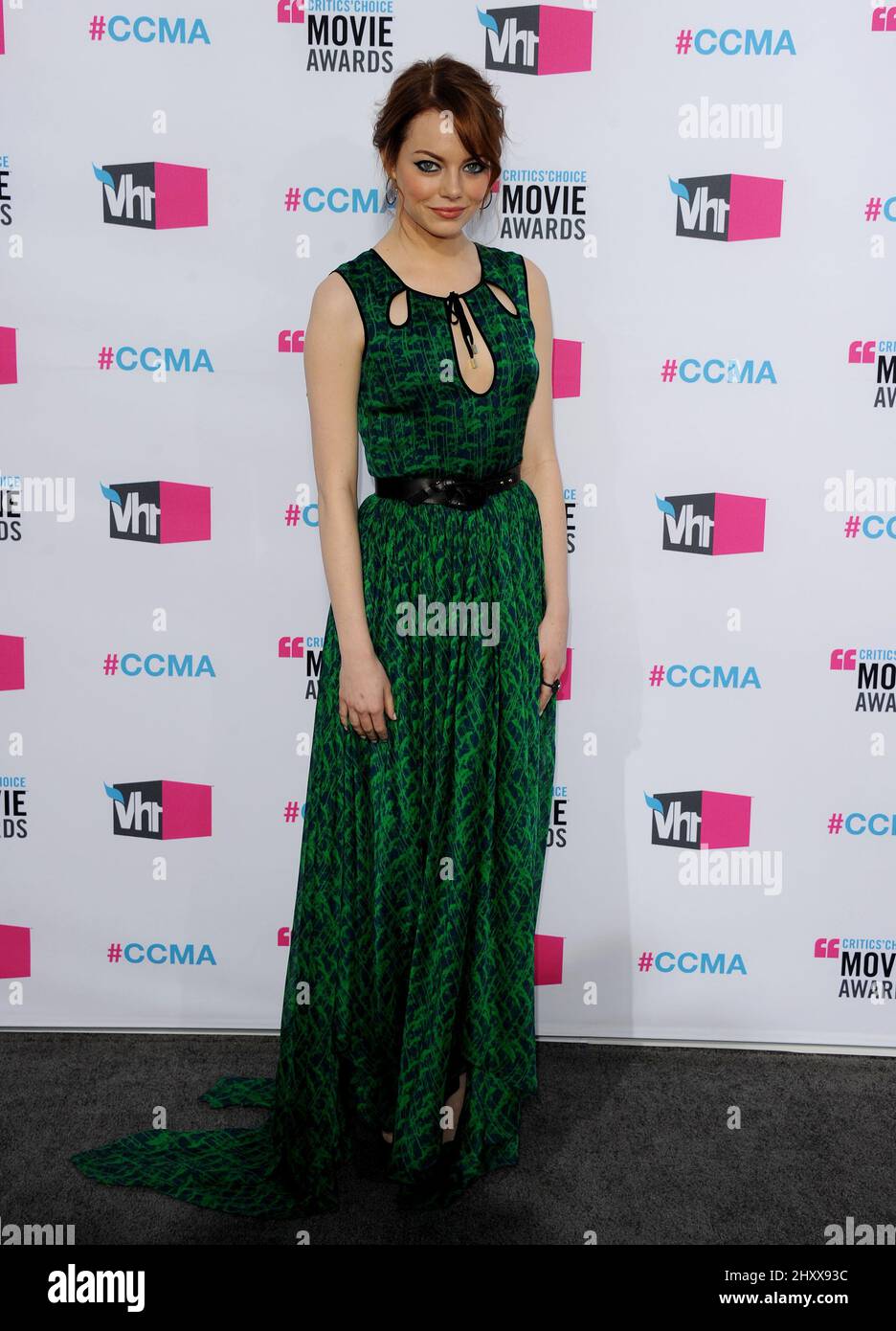 Emma Stone arriving at the 2012 Critics' Choice Movie held at the ...