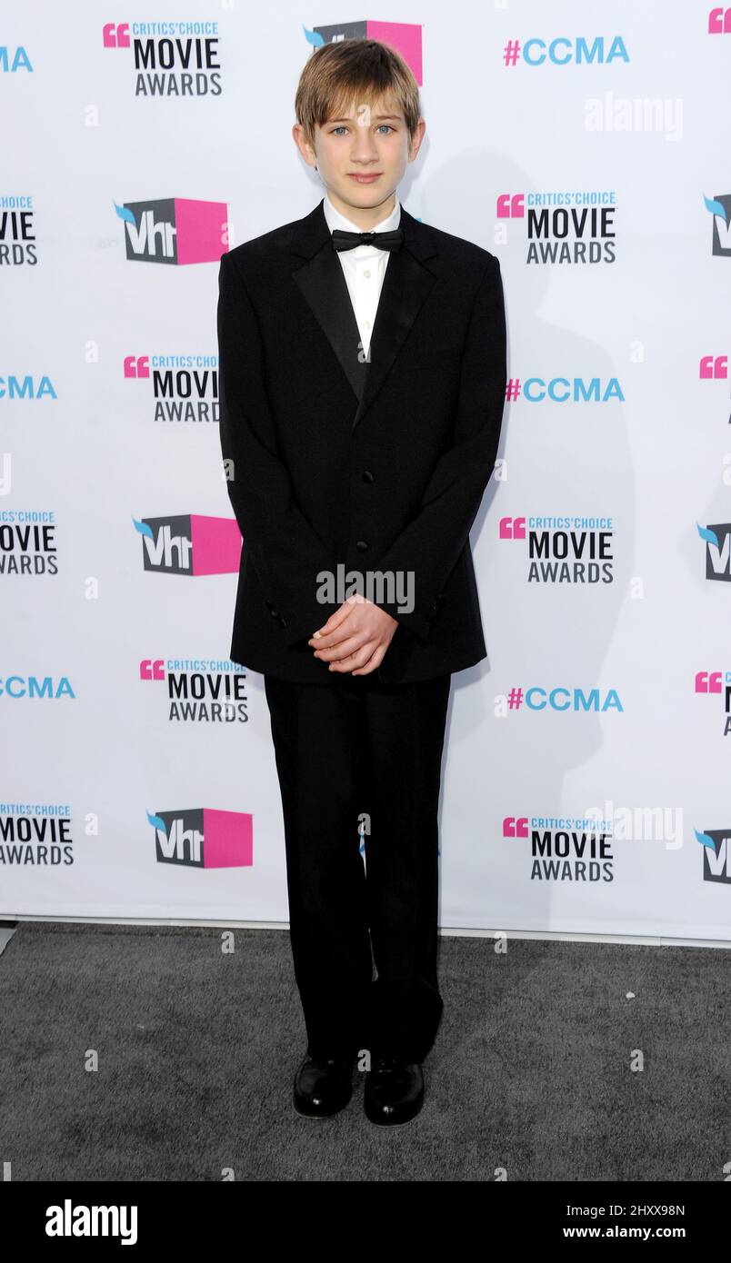 Thomas Horn arriving at the 2012 Critics' Choice Movie held at the ...