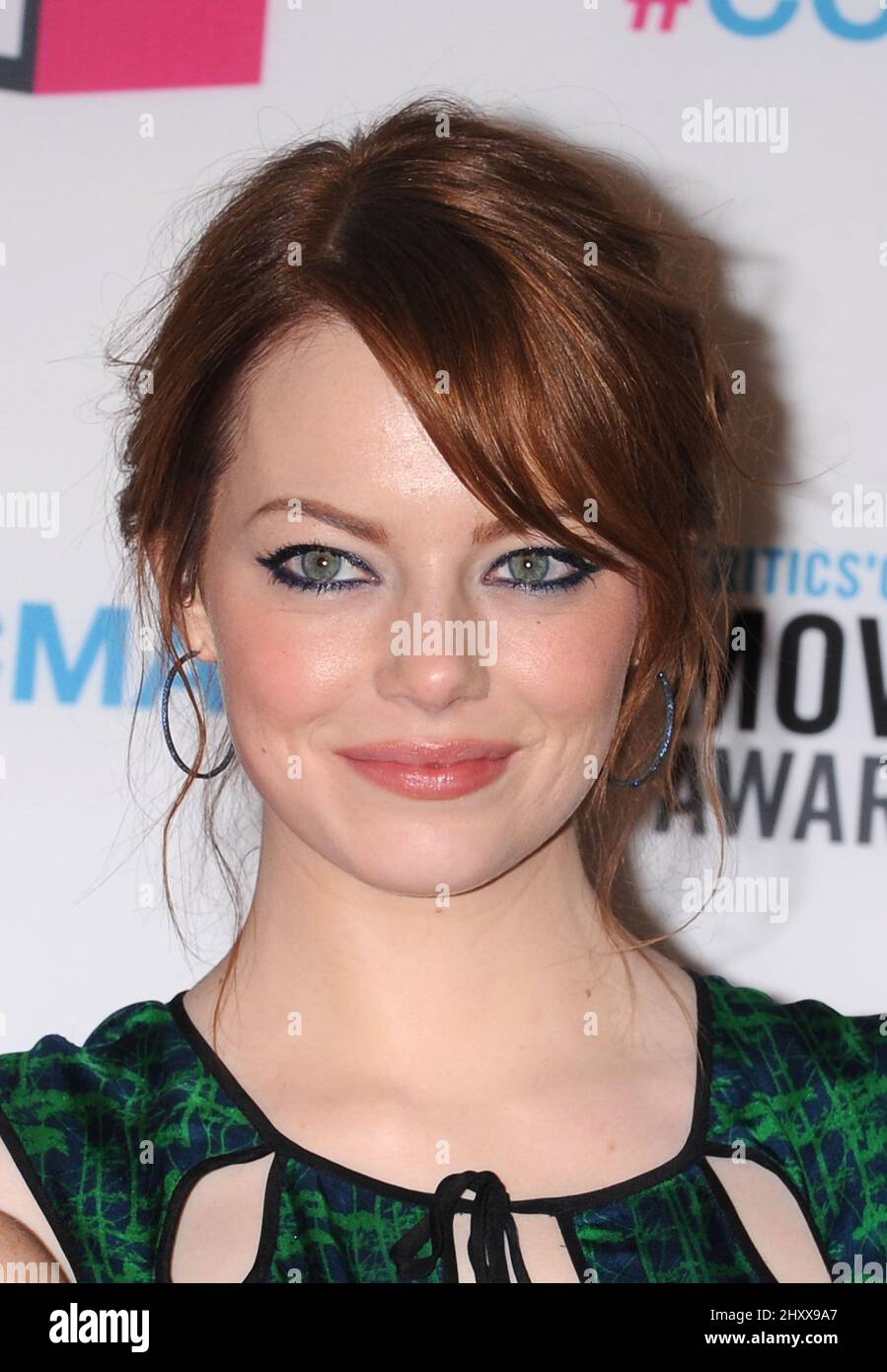 Emma Stone in the press room at the 2012 Critics' Choice Movie Awards ...