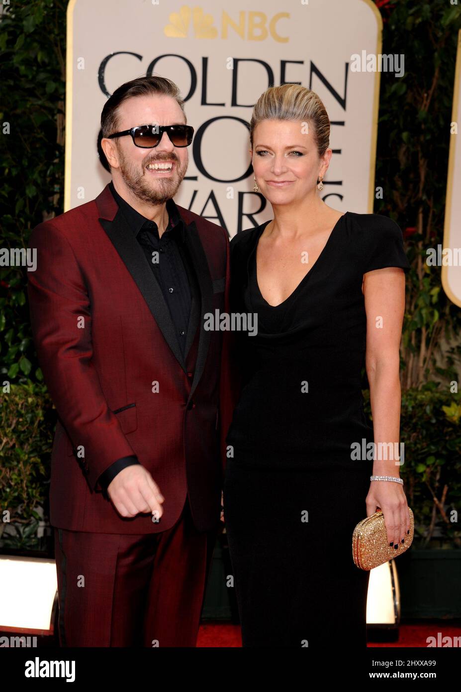 Ricky Gervais and producer Jane Fallon at the 69th Annual Golden Globe ...