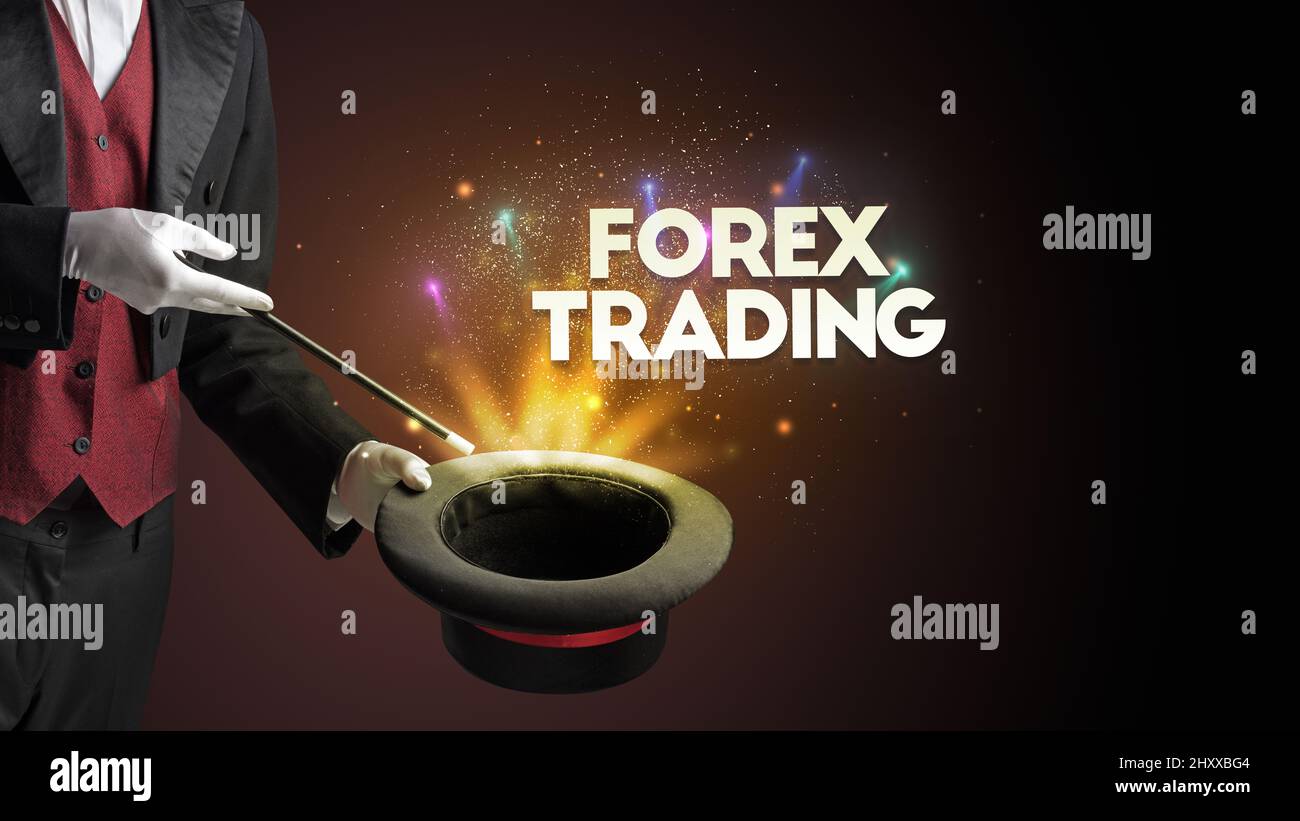Magician is showing magic trick Stock Photo - Alamy