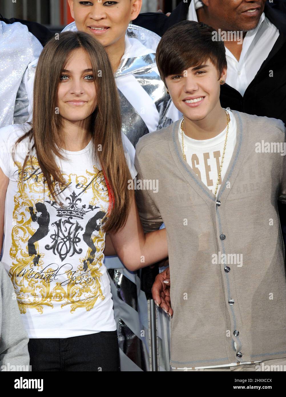 Paris Jackson and Justin Bieber during a ceremony honoring the late ...