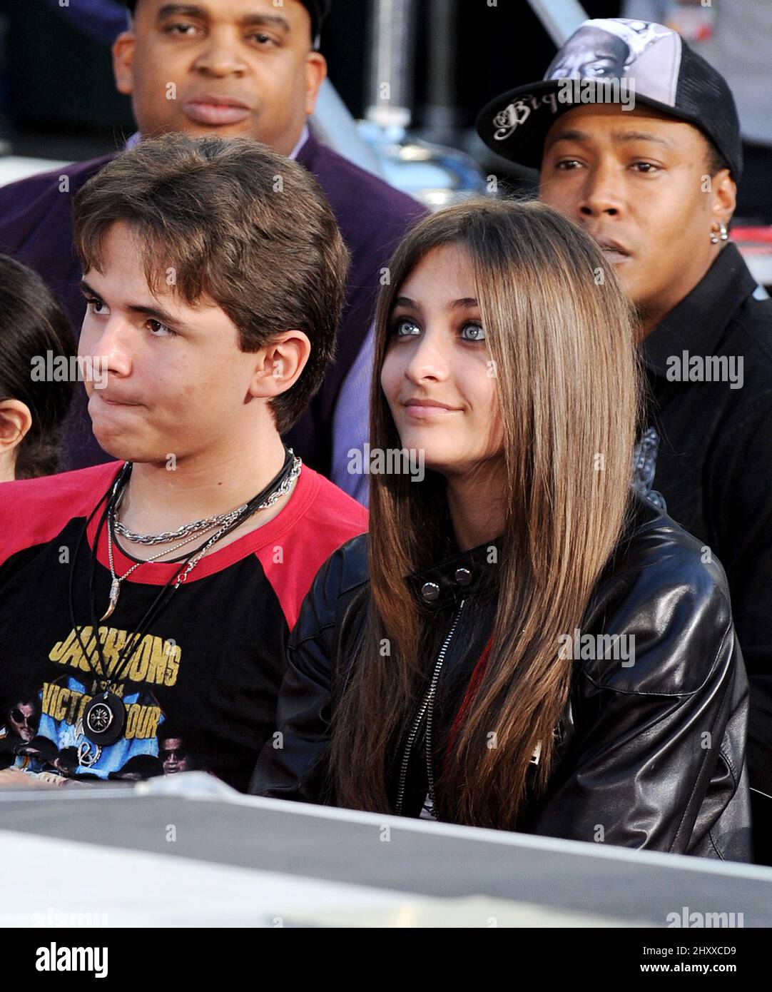Prince Jackson and Paris Jackson during a ceremony honoring the late ...