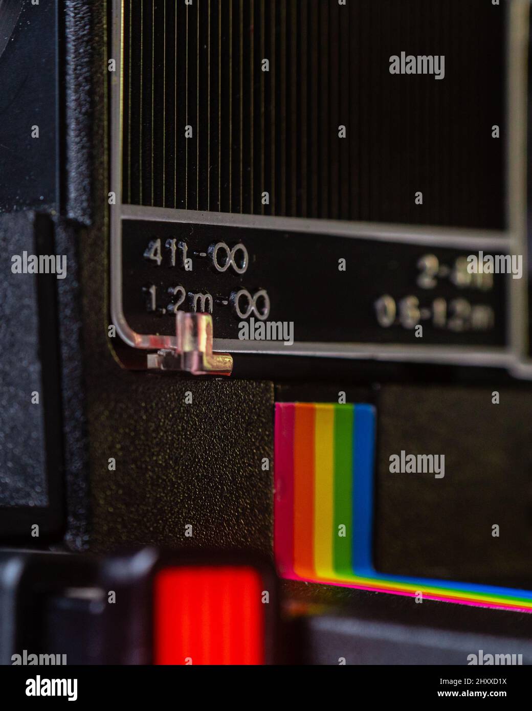 Closeup of a rainbow pattern on a Vintage Polaroid Camera Stock Photo ...