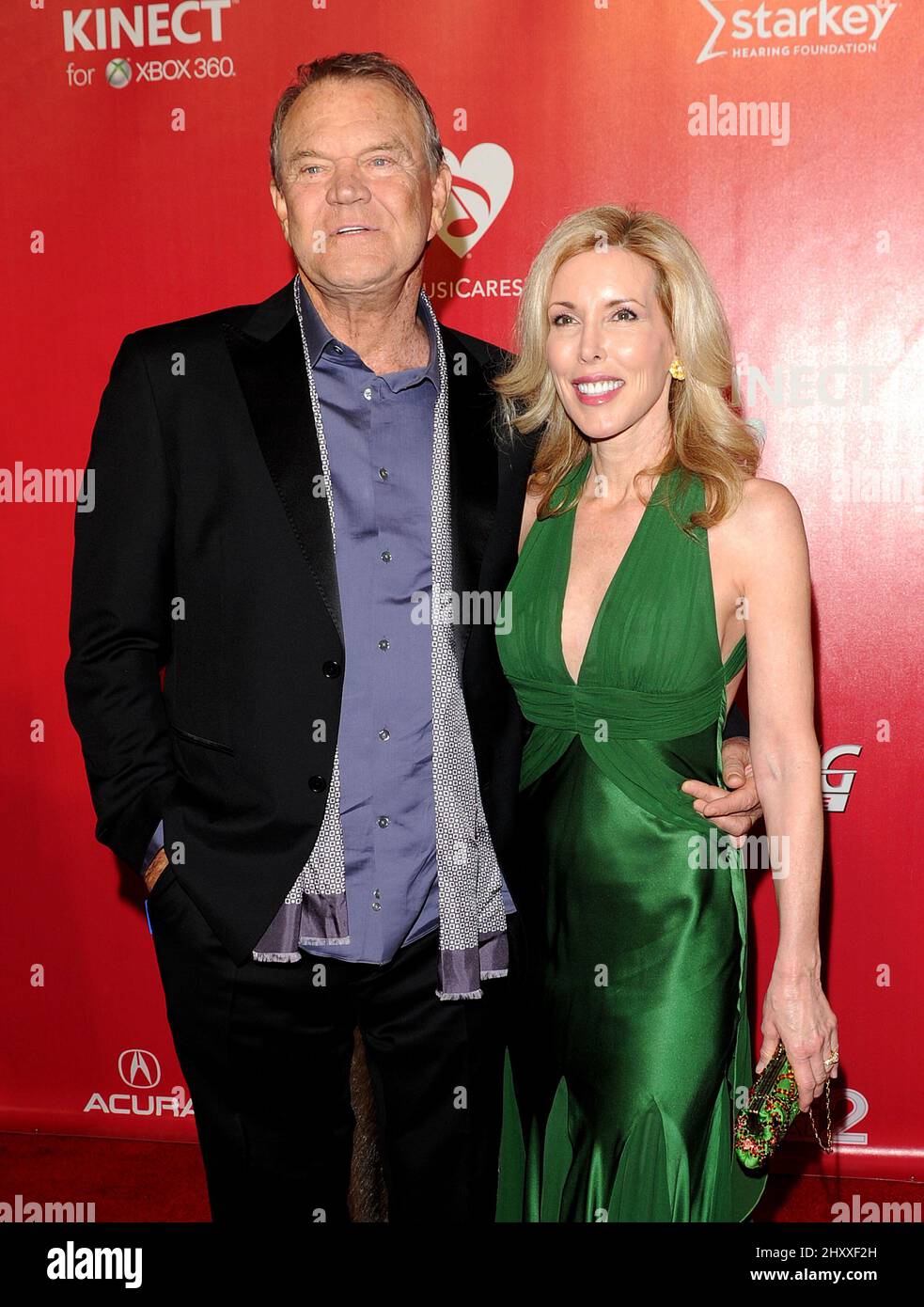 Kim Woolen and Glen Campbell during the 2012 MusiCares Person Of The ...