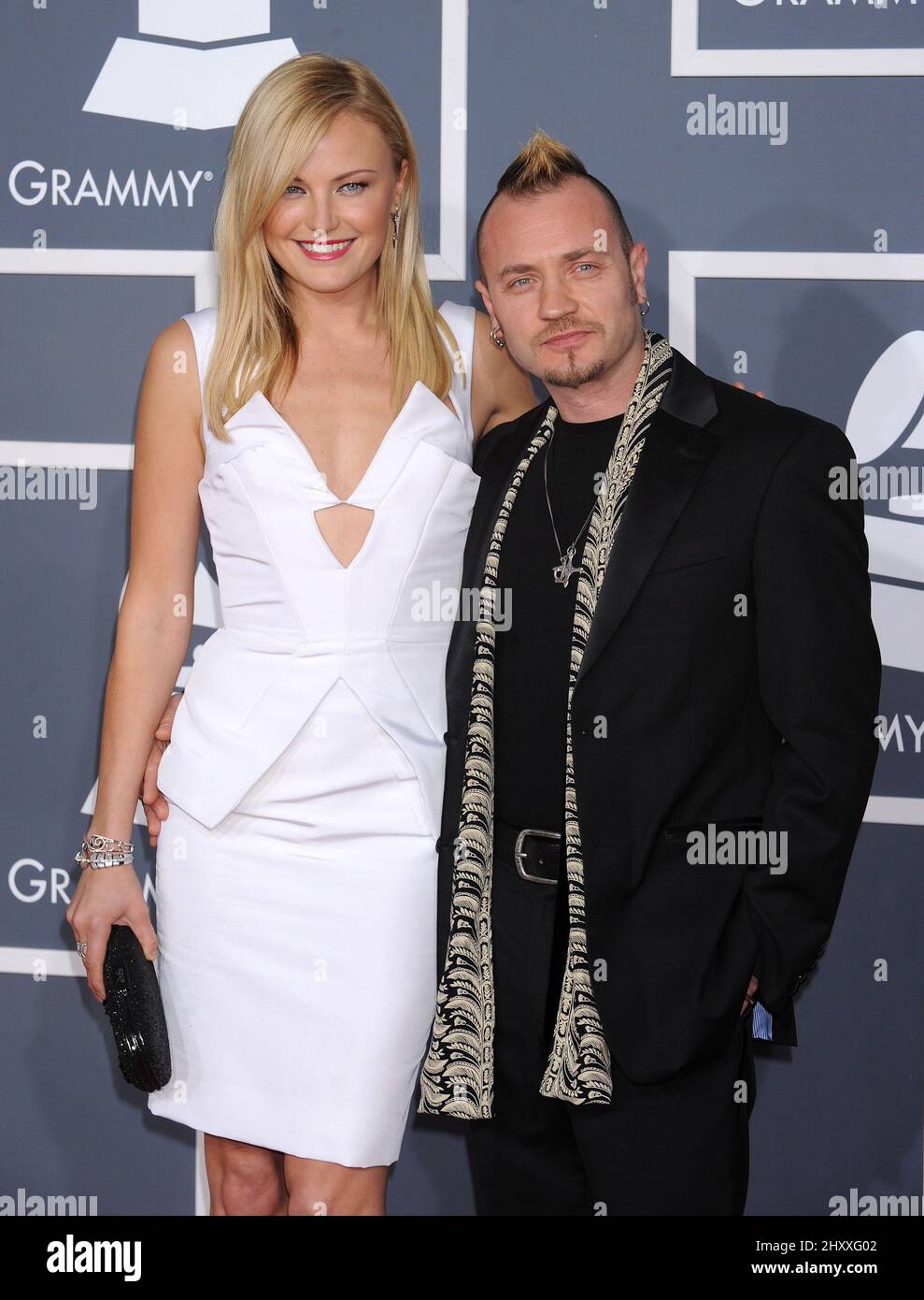 Malin Akerman and Roberto Zincone at the 54th Annual Grammy Awards held ...