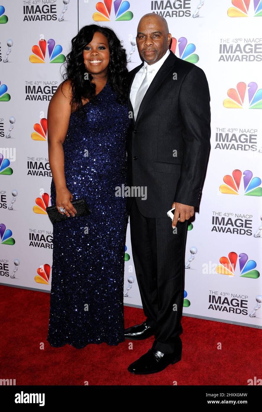 Amber Riley and her dad arriving at the '43rd Annual NAACP Awards' held ...