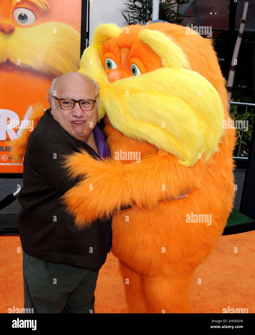 Danny DeVito and Lorax during the premiere of the new movie from ...