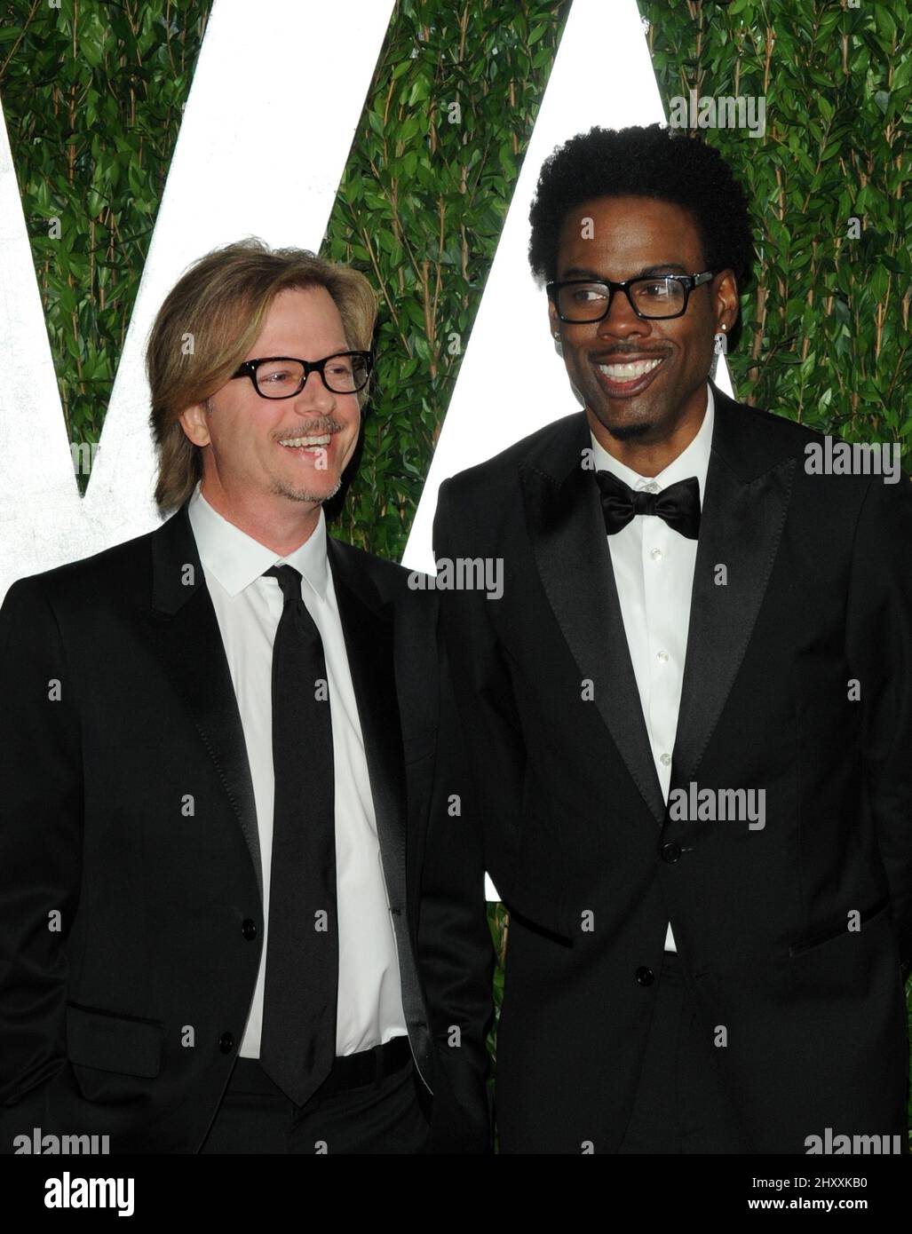 David Spade and Chris Rock attending the 2012 Vanity Fair Oscar Party ...