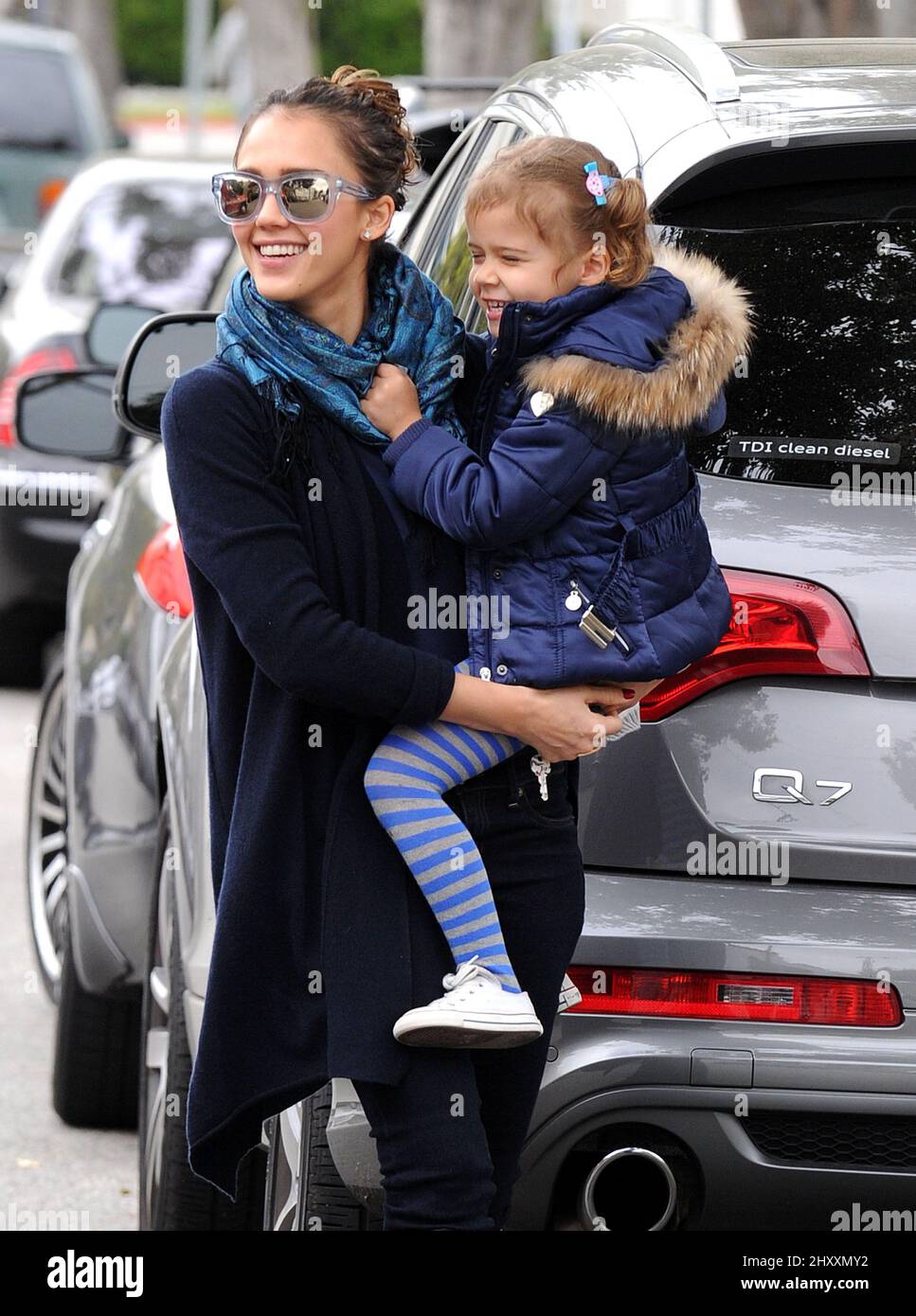 Jessica Alba and daughter Honor is seen out and about in Los Angeles ...