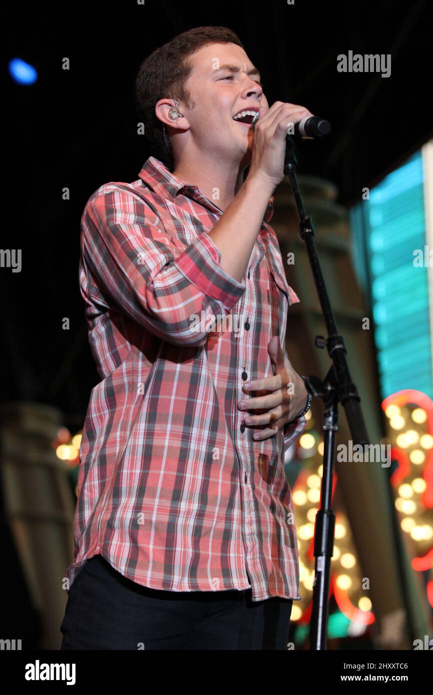 Scotty McCreery on stage at the ACM Weekend at the Fremont Street ...