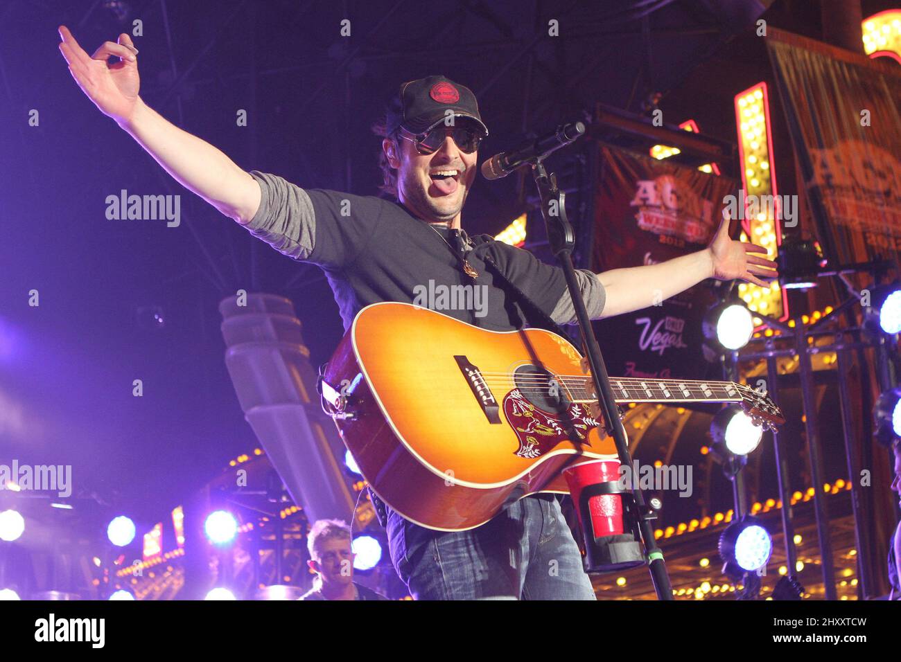 Eric Church on stage at the ACM Weekend at the Fremont Street ...