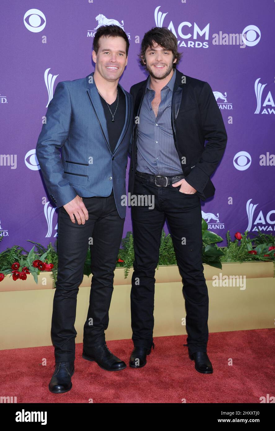 Thomas Rhett and James Wesley arriving at The 47th Annual Academy of ...
