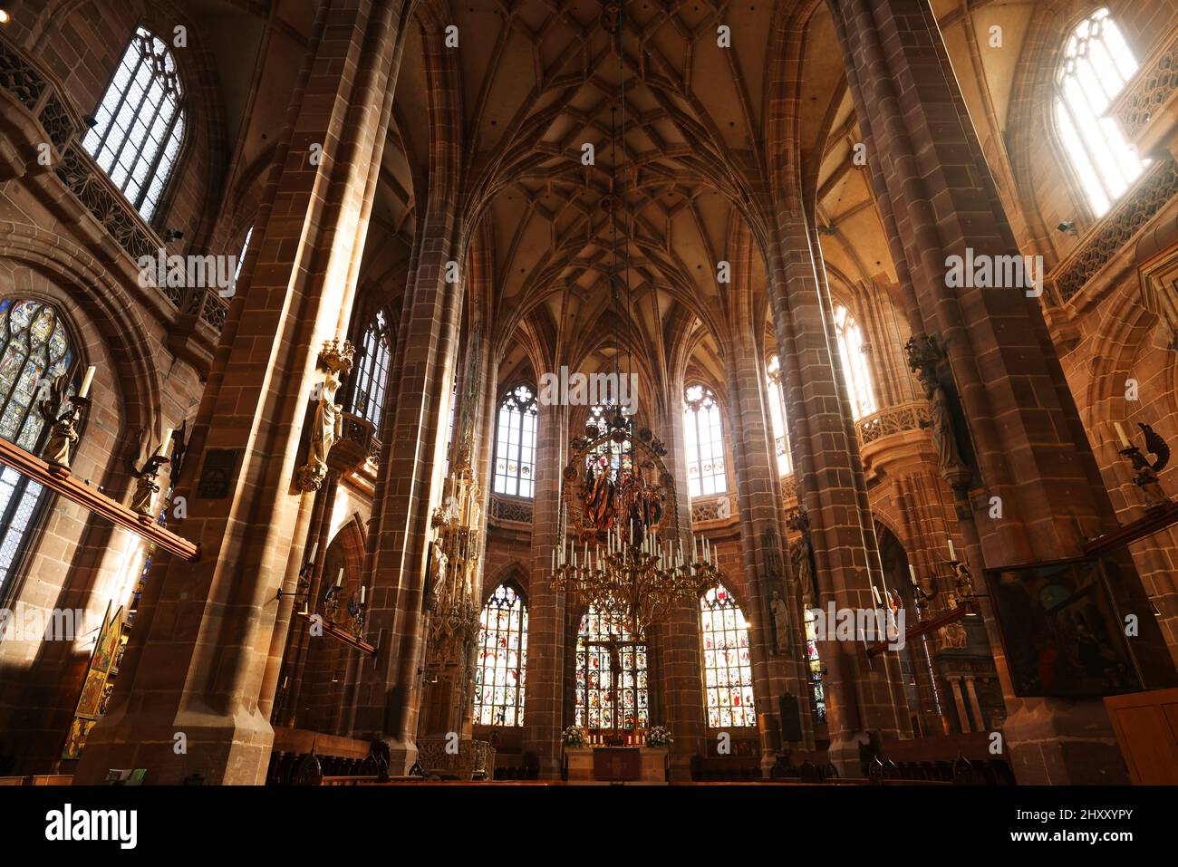 Kunst, Kirche, Gotik, Nürnberg, gotische Lorenzkirche in der City, in ...