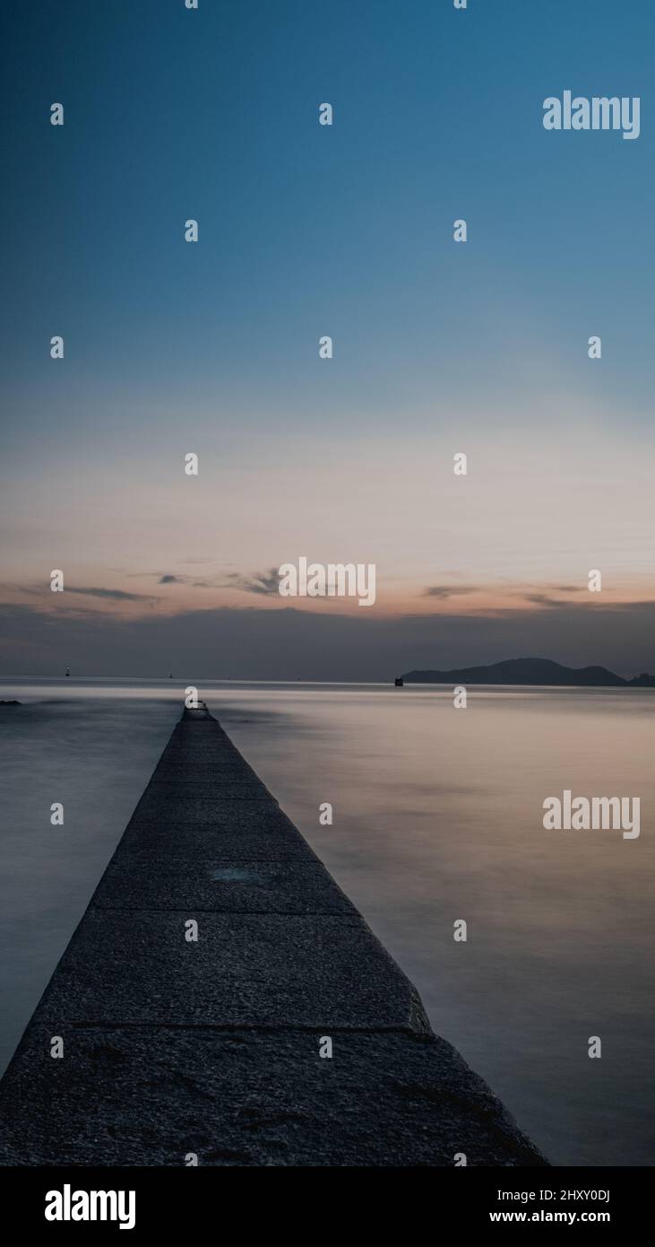 Beautiful view of a boardwalk with a stunning sky above Stock Photo - Alamy