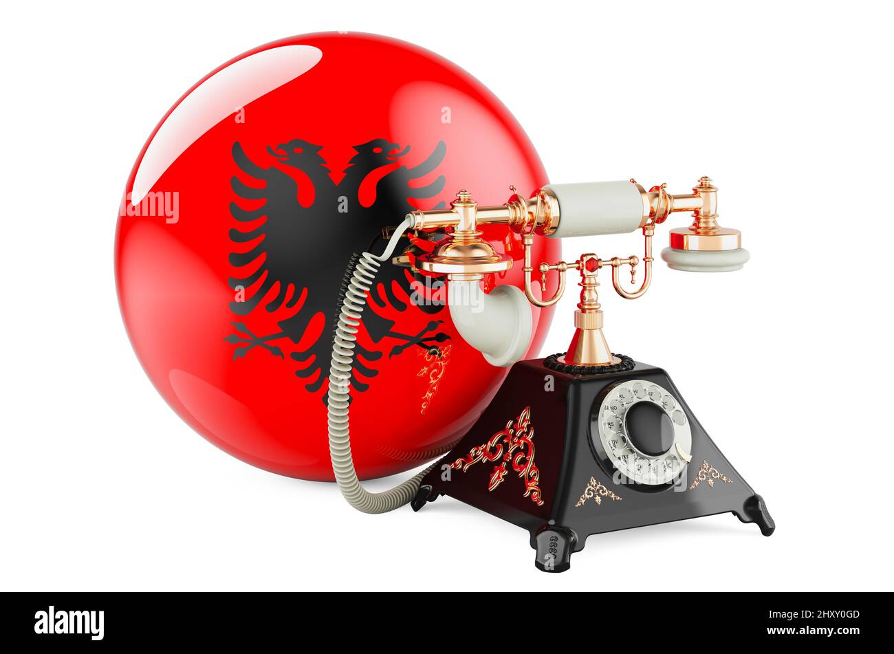 Phone with Albanian flag. Communication services in Albania, concept ...